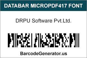 Databar micro PDF 417 fonts designed by barcode generator software